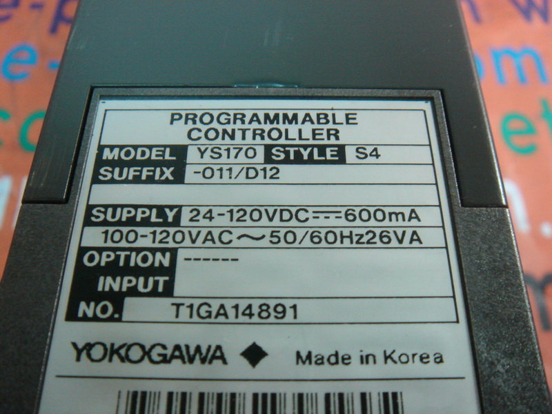 YOKOGAWA PROGRAMMABLE CONTROLLER YS170-011/D12 - 裕益科技自動化設備可程式編碼器PLC分散式控制系統DCS